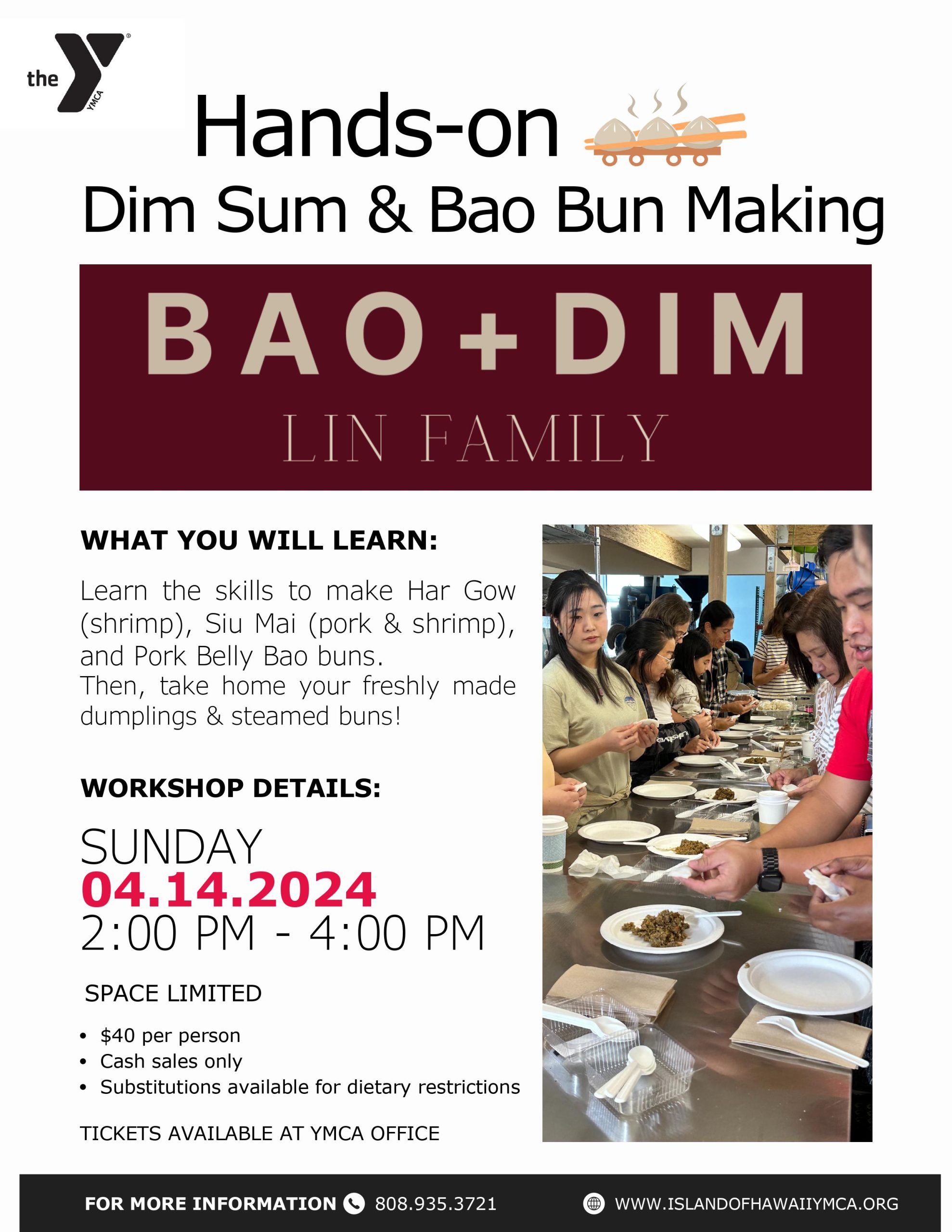 Hands-on Dim Sum & Bao Bun Making Workshop – Island of Hawaii YMCA