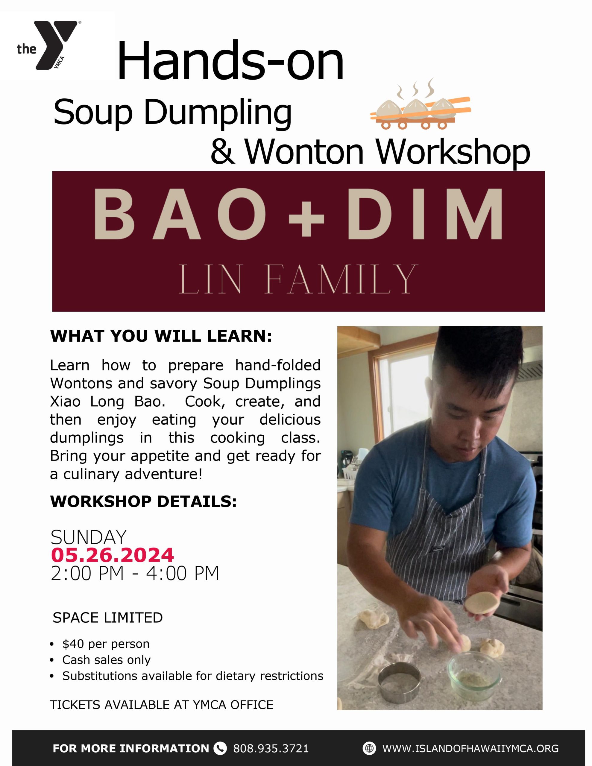Soup Dumpling & Wonton Workshop – Island of Hawaii YMCA
