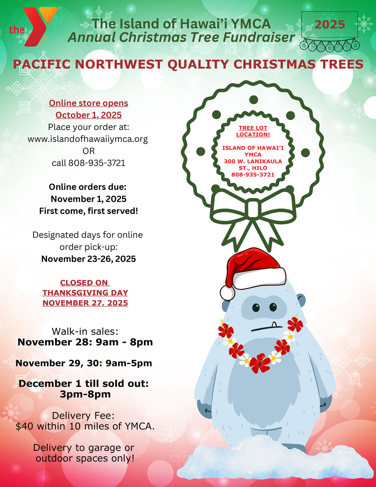 Annual Christmas Tree Fundraiser – Island of Hawaii YMCA
