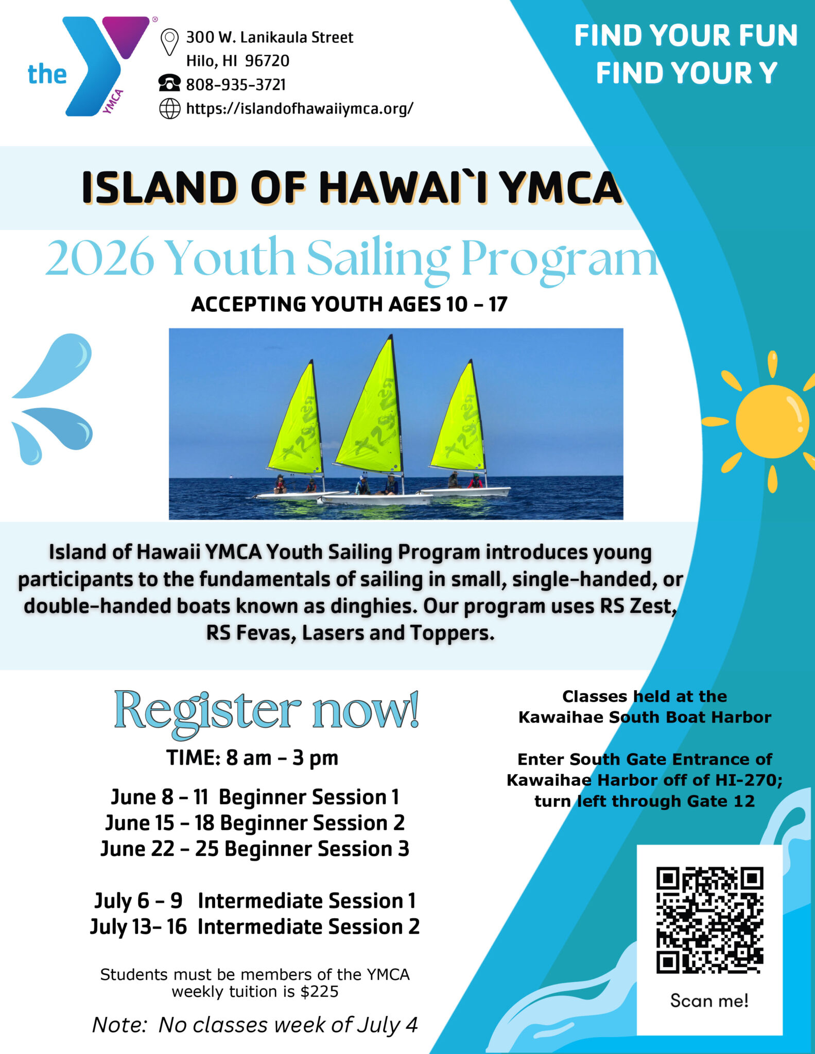 2026 Youth Sailing Program – Island of Hawaii YMCA