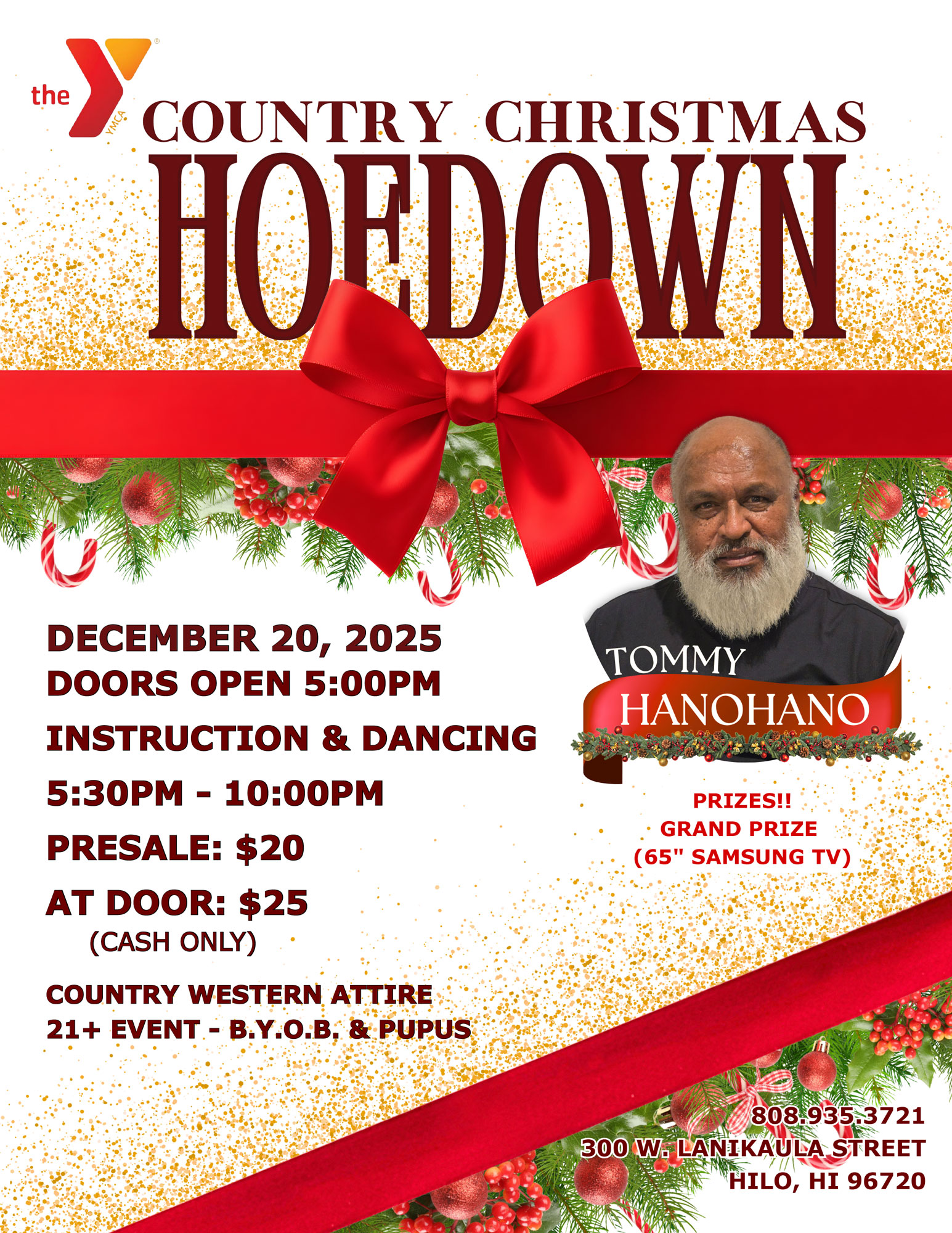 Country Christmas Hoedown – December 20 (Age 21+) – Island of Hawaii YMCA